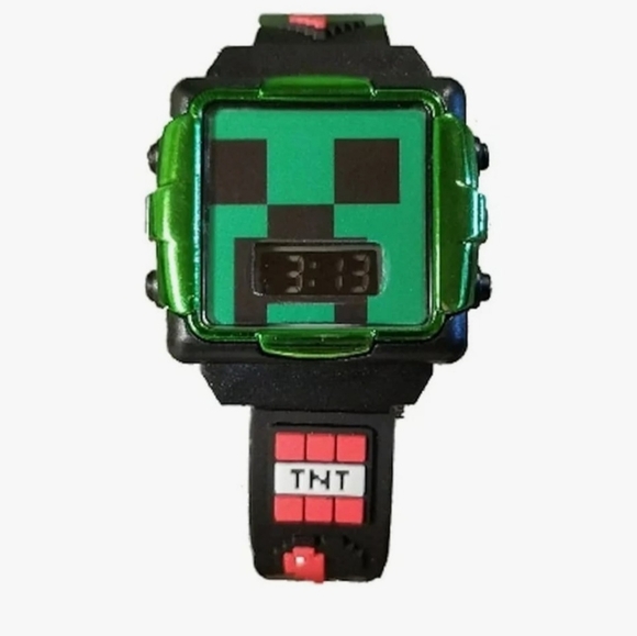 Minecraft | Other | Mine Craft Green And Black Digital Watch | Poshmark
